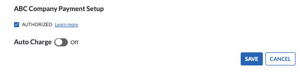 Manage Auto Charge for a customer