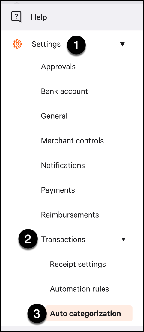 Manage transaction auto categorization in Spend & Expense
