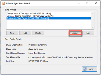Upgrade the Sync Dashboard for the QuickBooks Desktop integration in BILL Spend & Expense